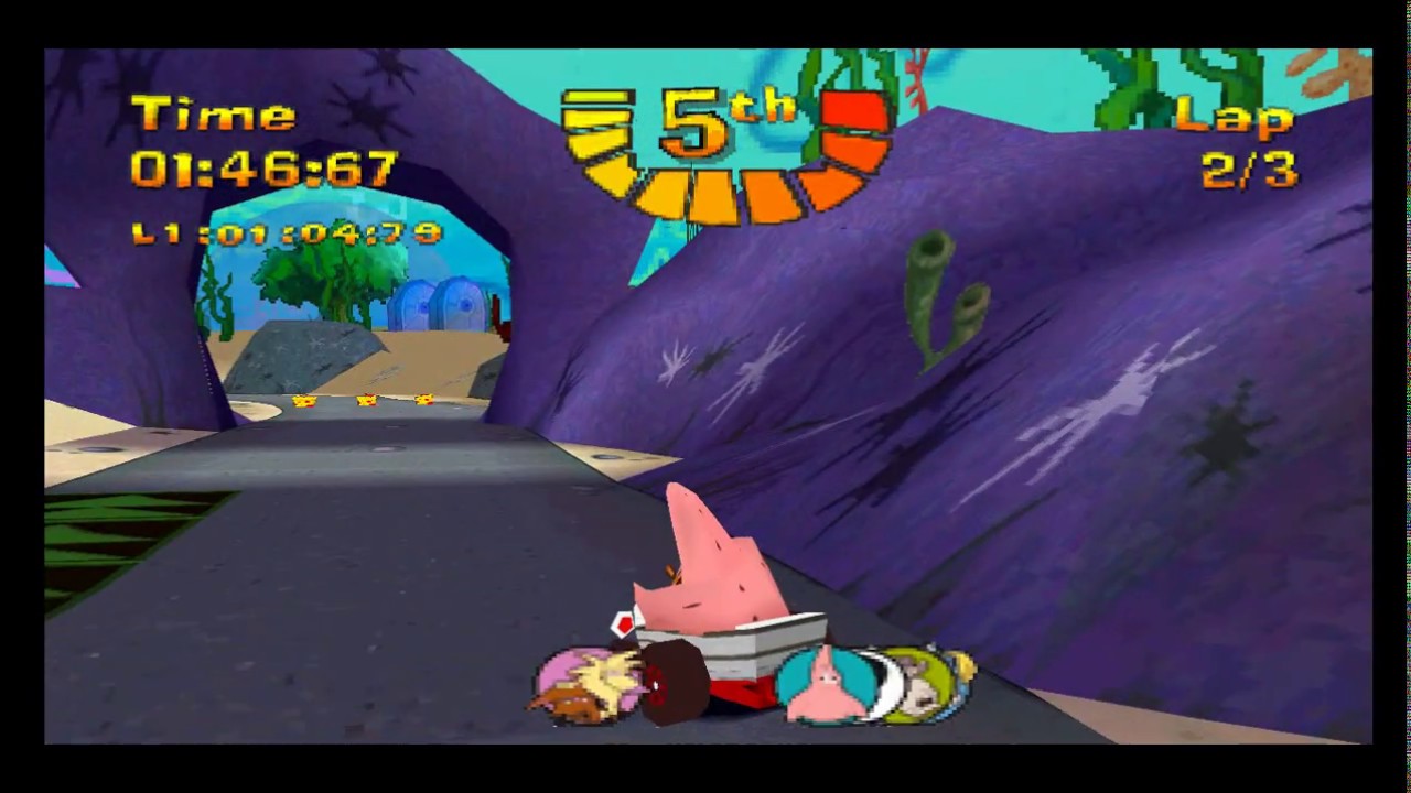 NICKTOONS RACING GAMEPLAY PATRICK RACE FOR FUN BIKINI BOTTOM BLOWOUT ...