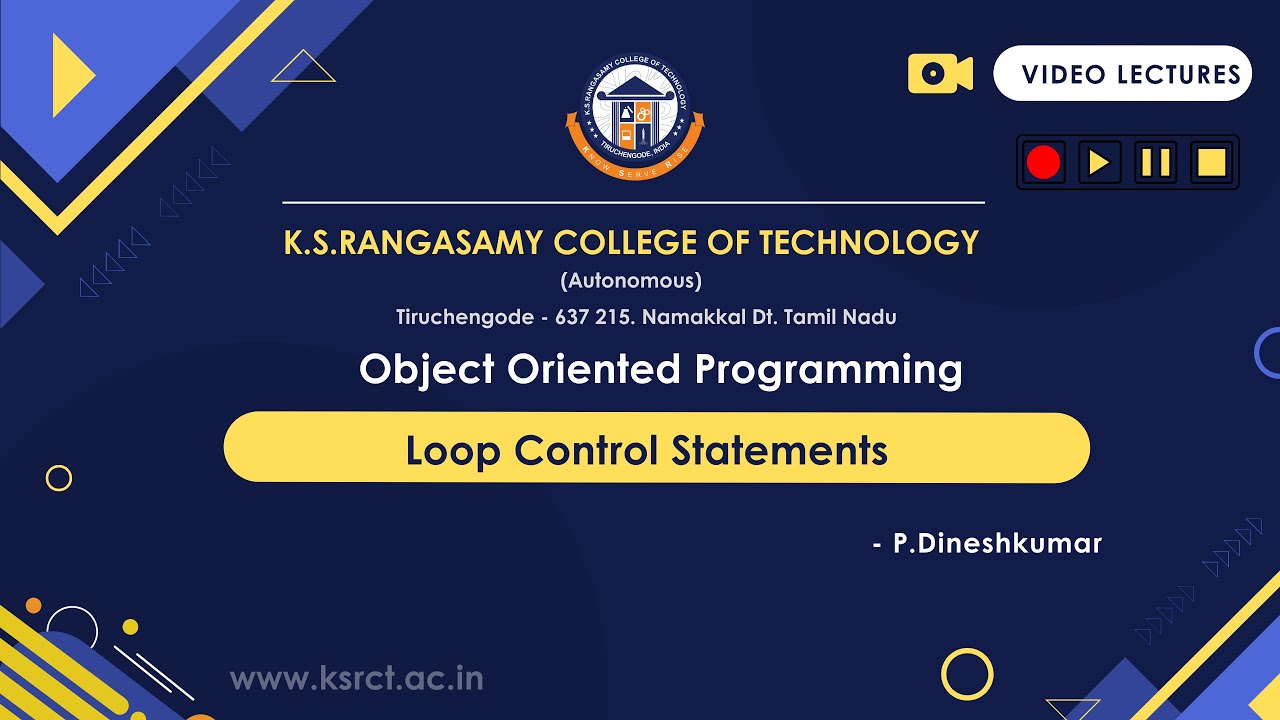 Object Oriented Programming | Loop Control Statements - YouTube