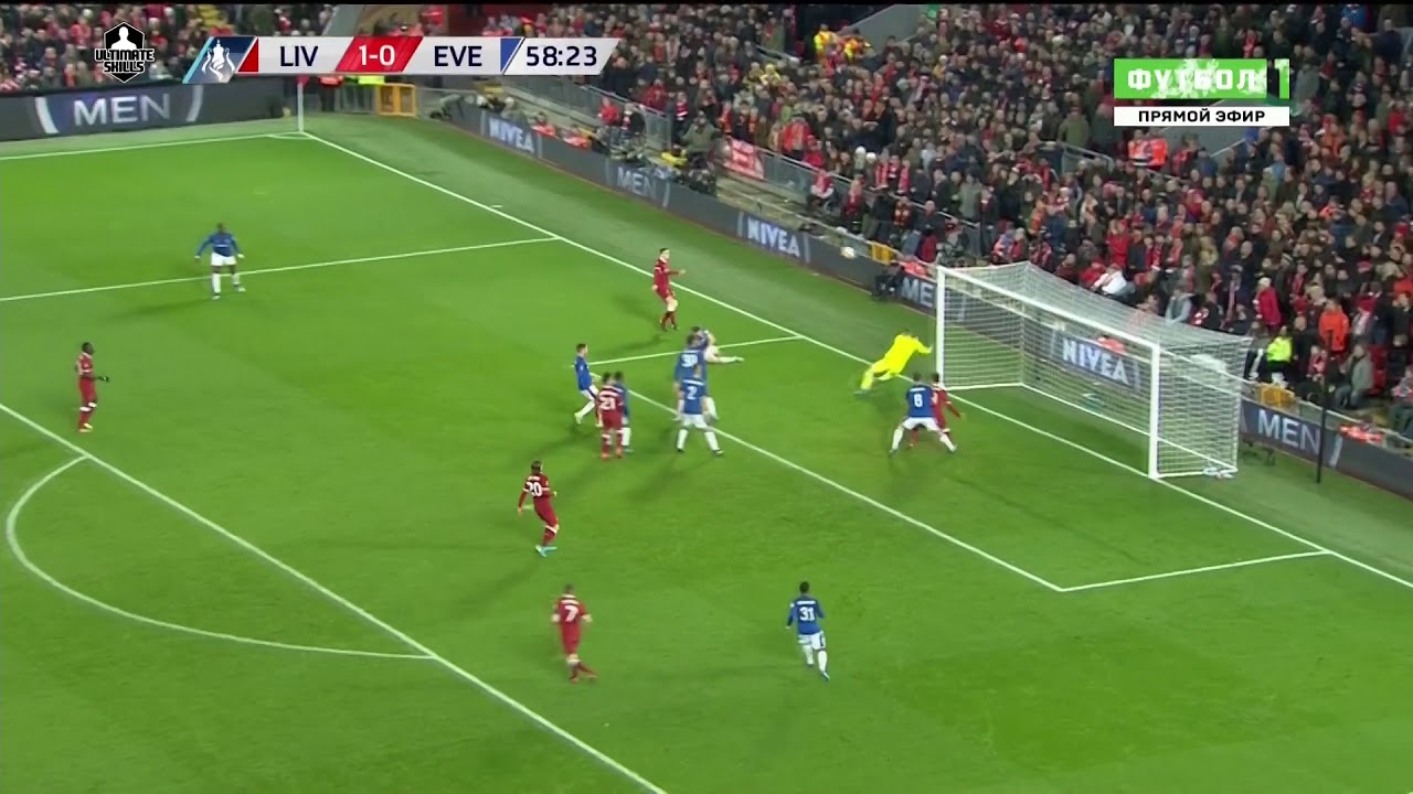 Andrew Robertson nutmeg vs Everton HD 1080p - YouTube
