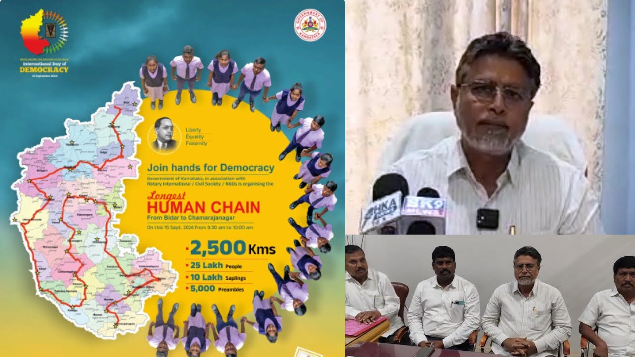 Join hands for Democracy | Longest Human Chain from Bidar to ...