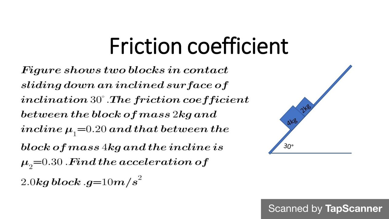 Friction problem (Newton law of motion) - YouTube