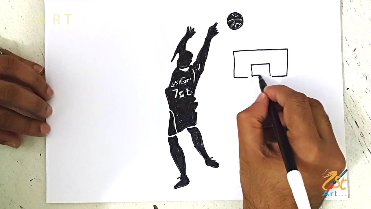 How to Draw Decal Art Basketball Player (Basketball is a team sport ...