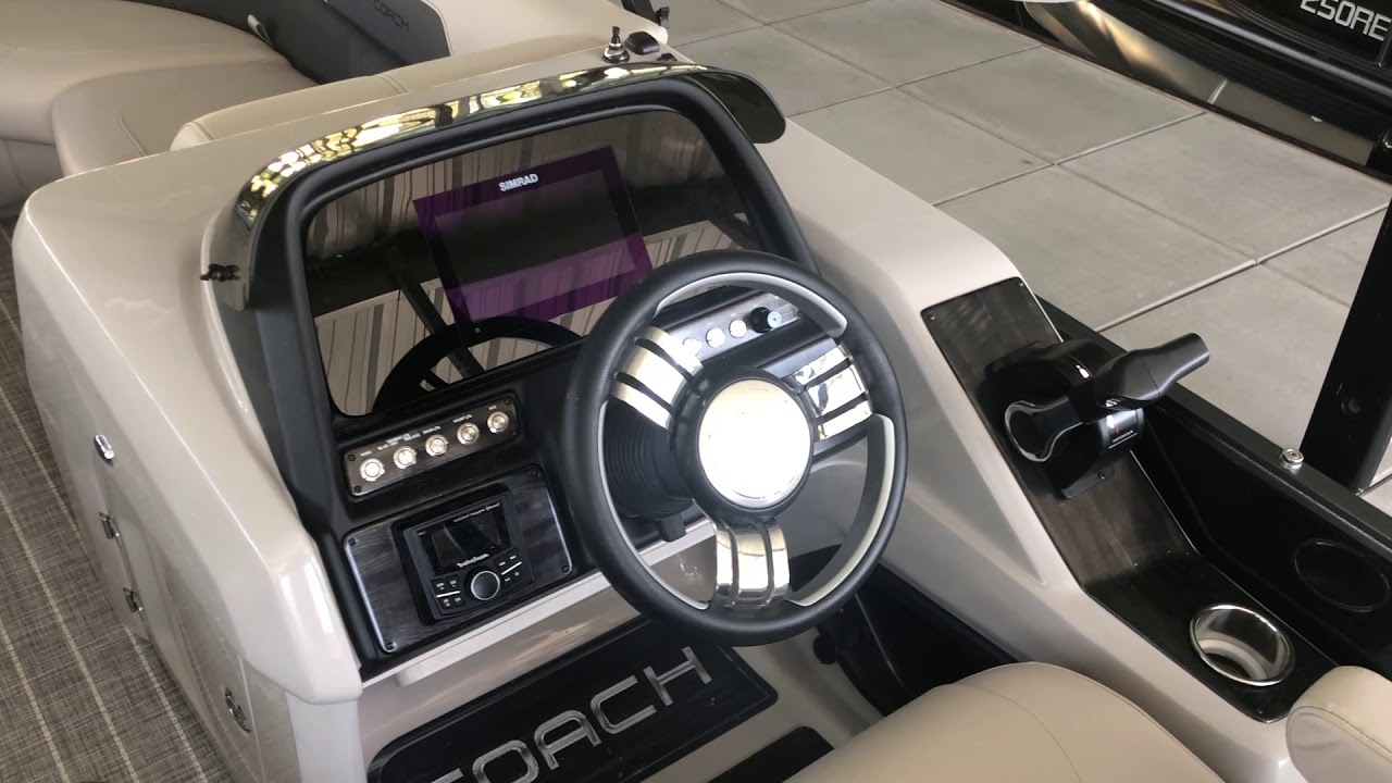 2019 Coach Pontoon 230 FRL Tri-toon with 250 hp Honda - YouTube