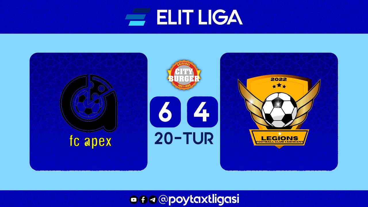 Poytaxt Elit Ligasi. 19-tur. FC Apex - FC Legions - 6:4 - YouTube
