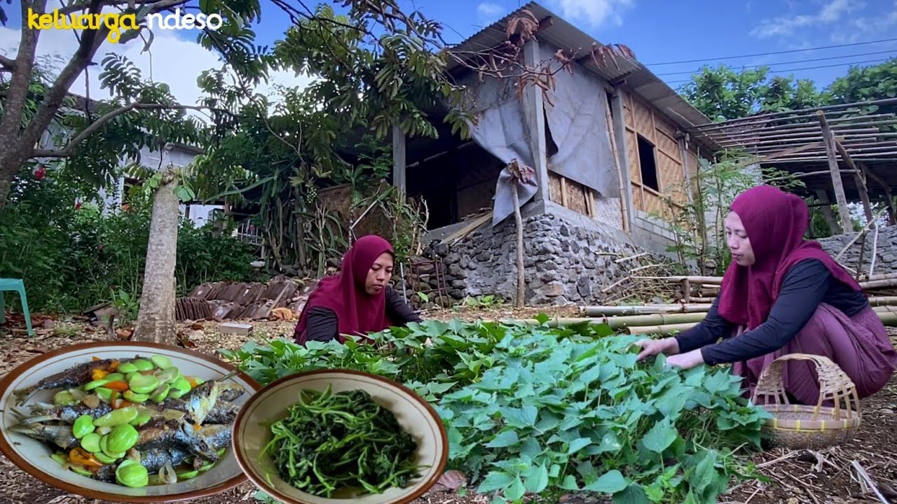 tumis pete iwak lemuru,kulub godong telo rambak, makan bareng bapak dan ...