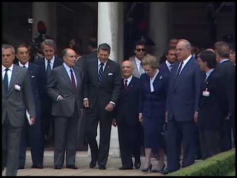 President Reagan in Photo Session with G-7 Heads of State in Venice ...