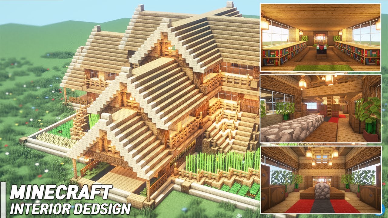 Minecraft : Large Oak House Interior Tutorial l how to build (##40 ...