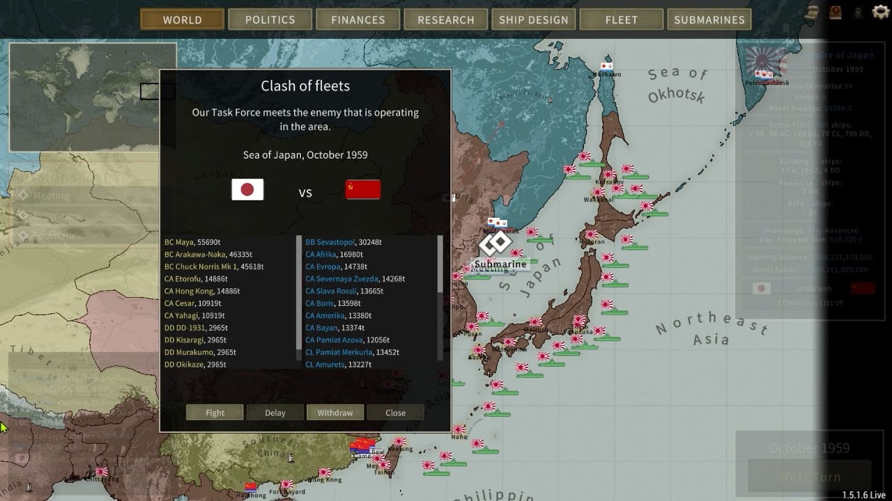 Ultimate Admiral: Dreadnoughts "Monkeys" Campaign 1959 IJN "Chuck ...