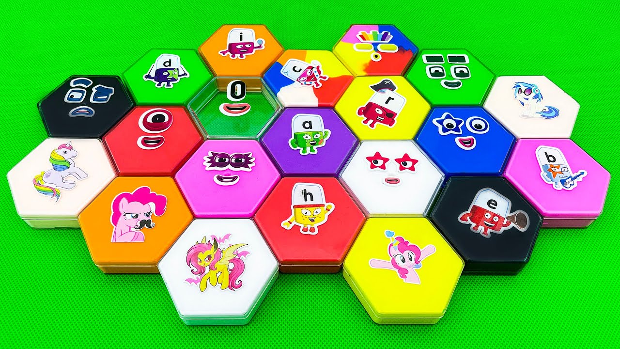 Looking Numberblocks, Alphablocks, Pony with CLAY in Hexagon Shapes ...