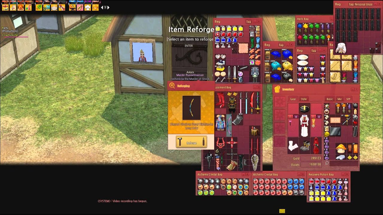 Mabinogi- Fine Reforges (For Bow and Damage Testing at the End) - YouTube