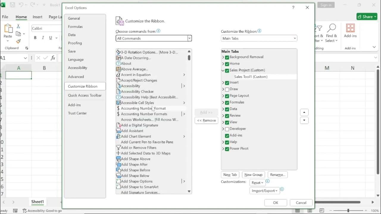 How To Create A Custom Tab On Excel Ribbon - YouTube