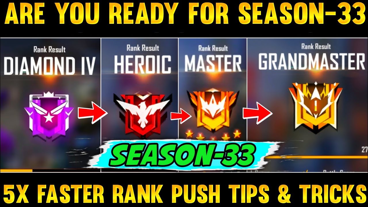 New Rank Season-33 Rank Push Tips And Tricks | Road To Grandmaster ...