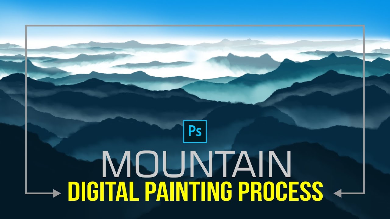 How to Paint Mountain Landscape in Photoshop | Photoshop Mountain ...