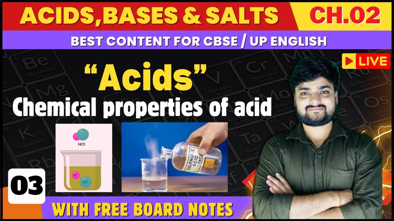 Chemical Reaction of Acids | Chemical property | class 10 | Acid Base ...