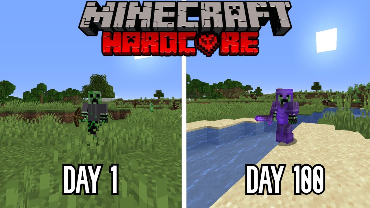 Surviving 100 Days in HARDCORE Minecraft... - YouTube