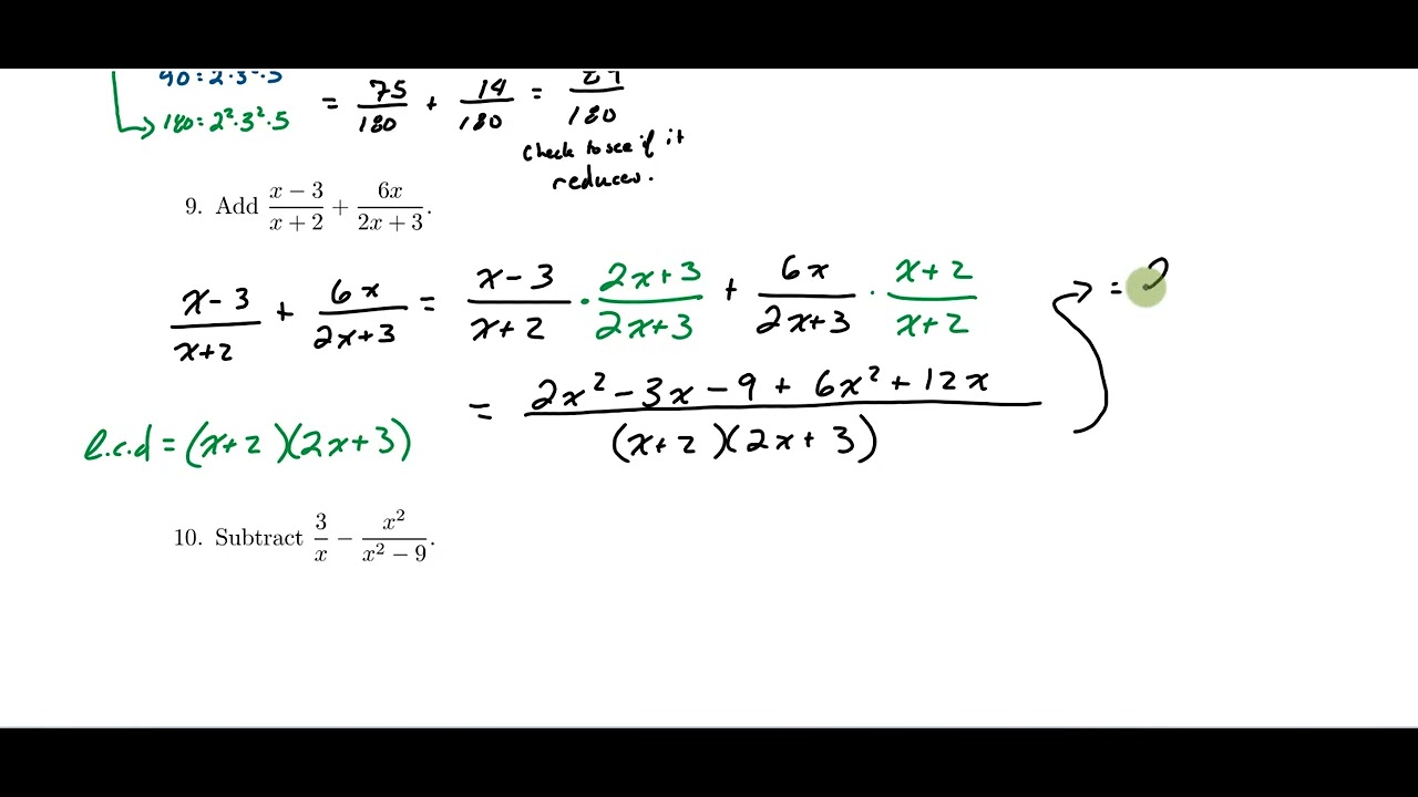 Adding Rational Expressions - YouTube