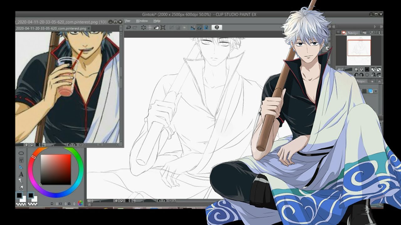Part 1 - Drawing Gintoki Gintama [ SPEEDPAINT ] - YouTube