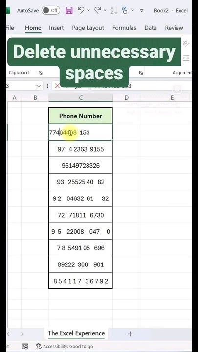 Delete unnecessary spaces in EXCEL #excelformula #excelshorts #viralshorts - YouTube