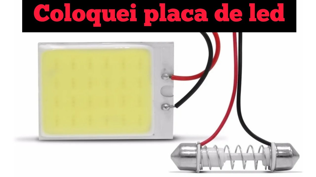 Coloquei placa de led na luz interna do carro - YouTube