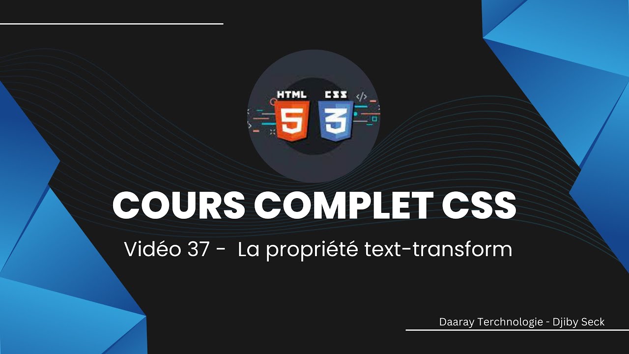 Vidéo 37 - La propriété text-transform - YouTube