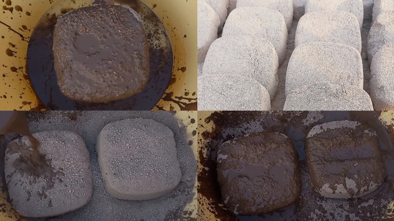 Block Texture/Dry crumbling/ Paste Pouring and crunchy crumbling #asmr ...