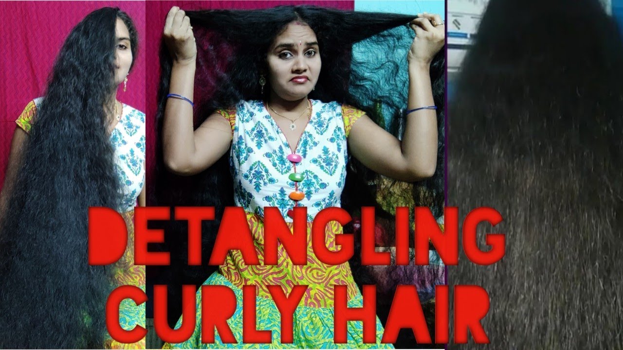 How to detangle long hair using talcum powder.... curly hair detangling ...