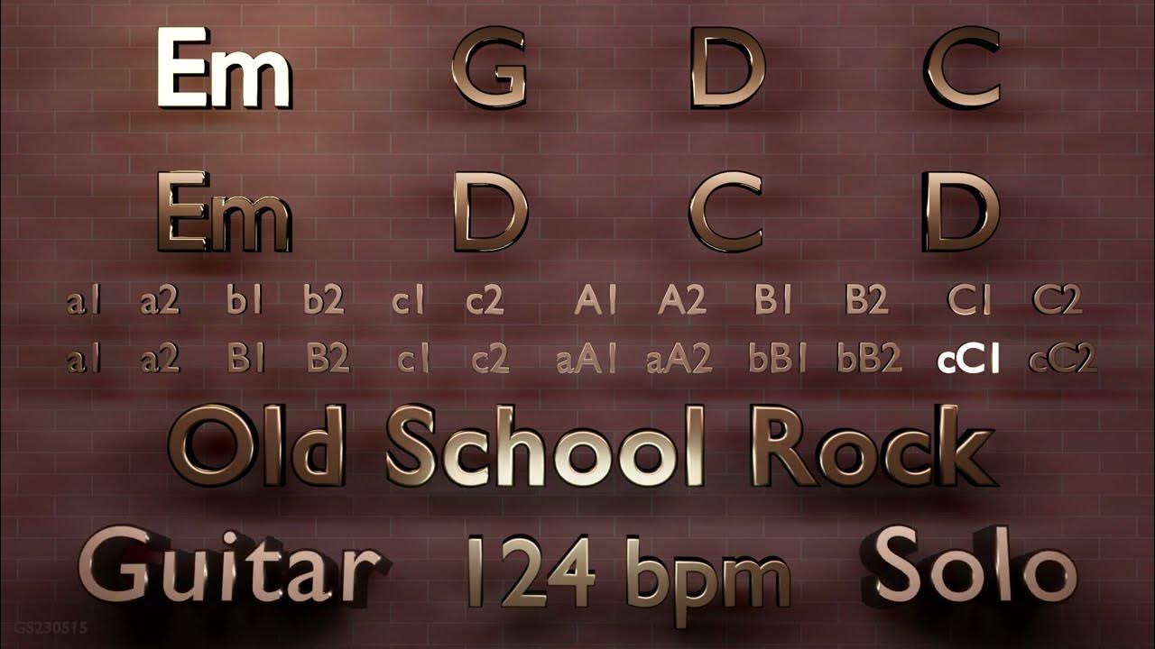 Guitar Solo in E Minor - Em G C D Em D C D - Old School Rock - 124 bpm ...