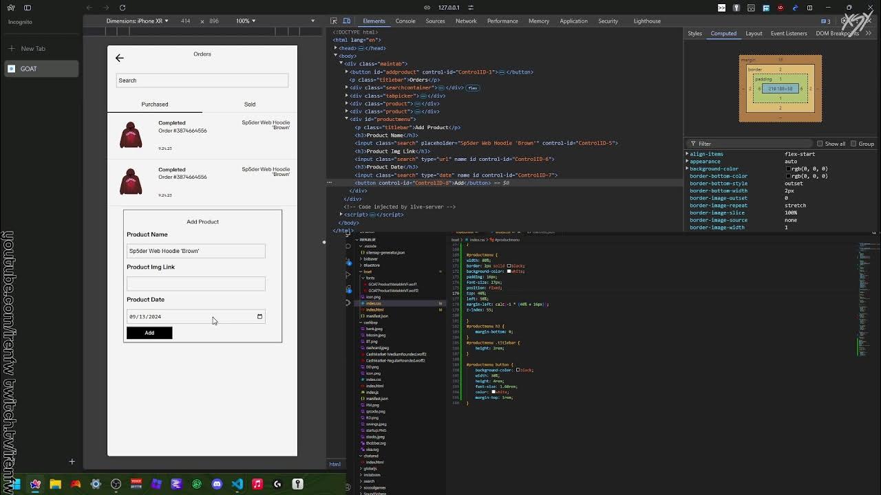 coding a fake goat order app - YouTube