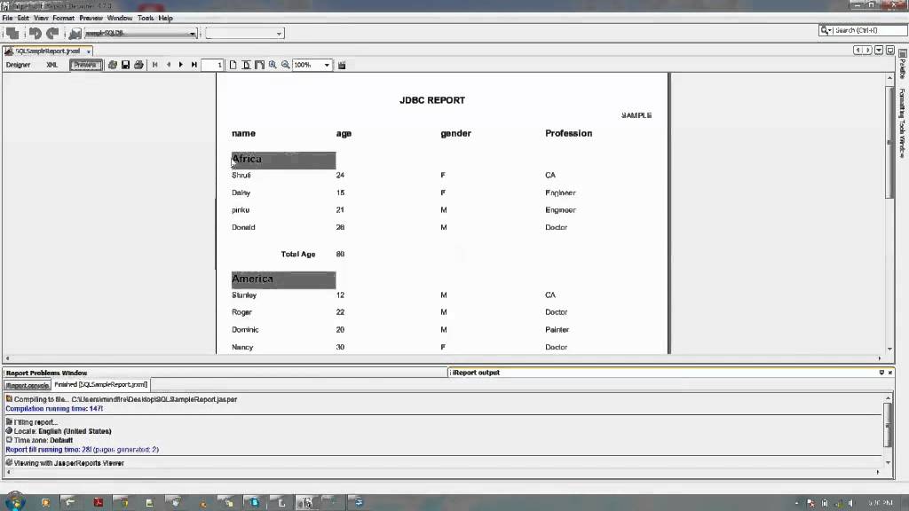Introduction To Groups And Variables In Ireport Using Jdbc Datasource 1667