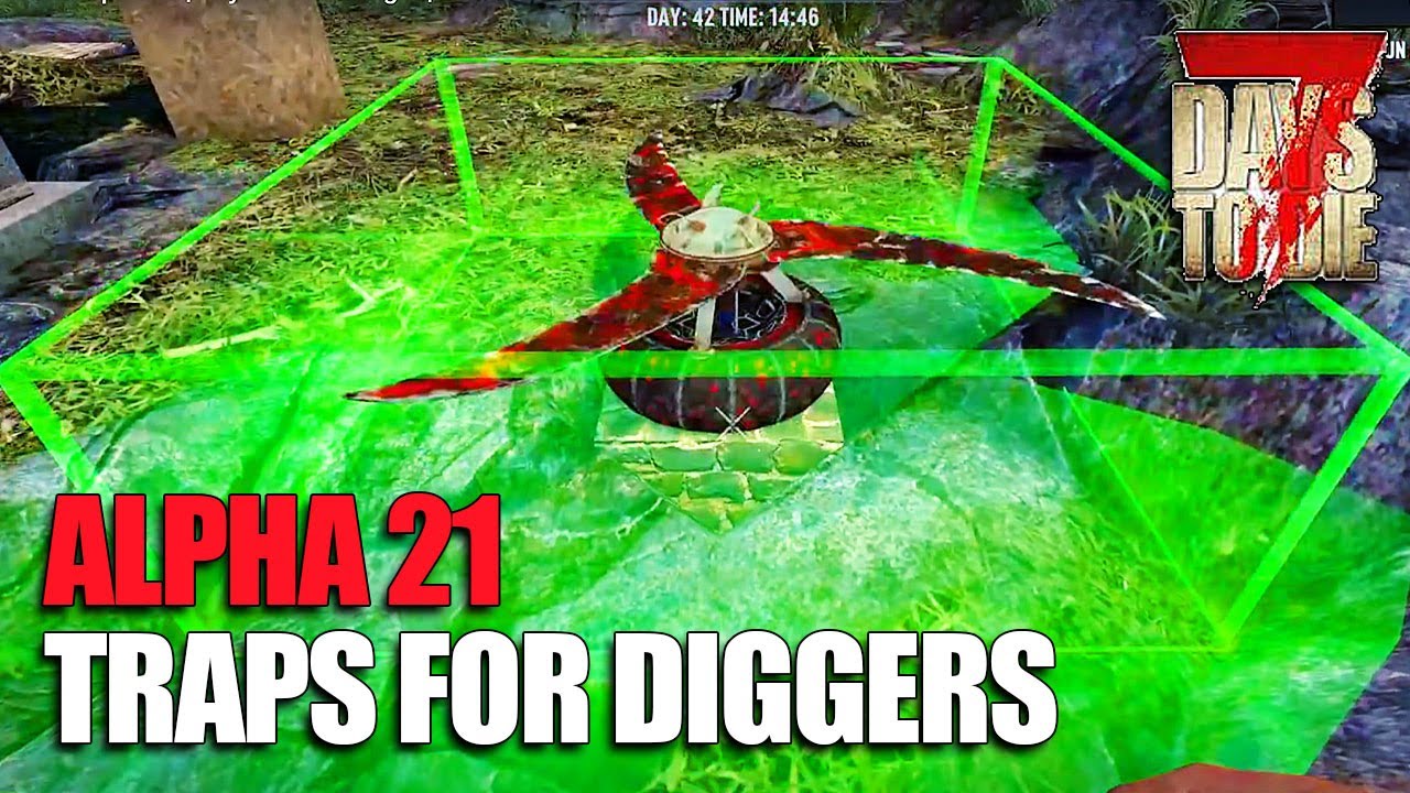 7 Days To Die Alpha 21 | Blade Traps for Zombie Diggers | Bedrock Base ...