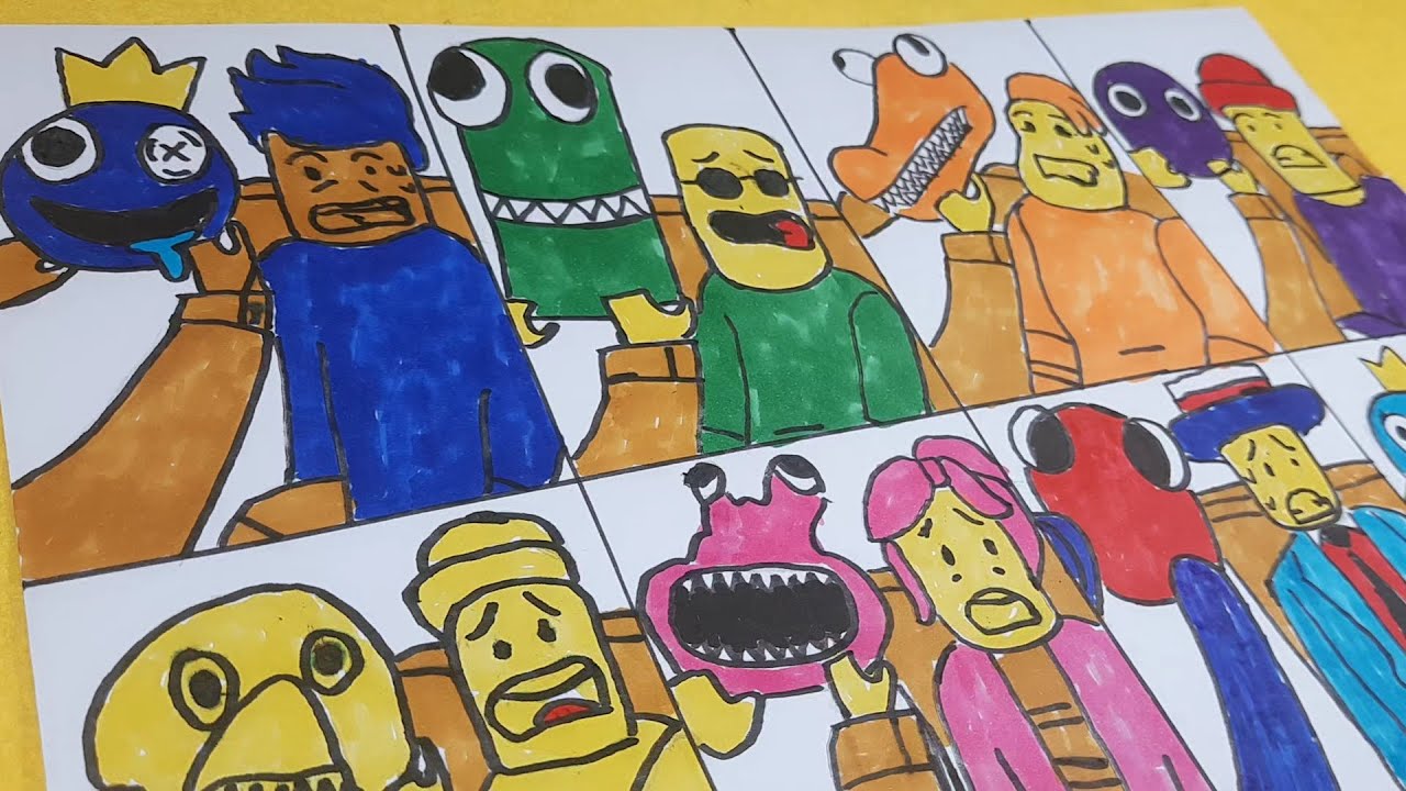 Drawing ROBLOX- Origin of the Rainbow Friends / Rainbow Friends Story ...