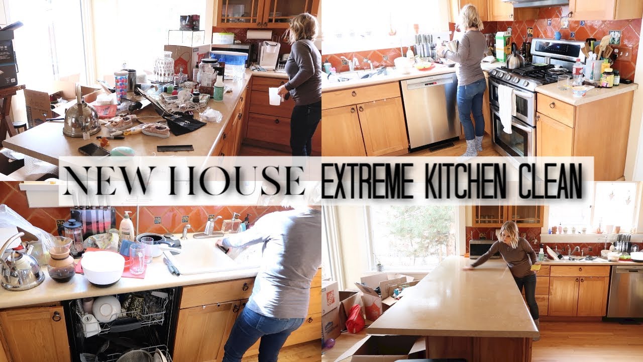 EXTREME KITCHEN DEEP CLEAN | NEW HOUSE | SUPER MESSY KITCHEN - YouTube