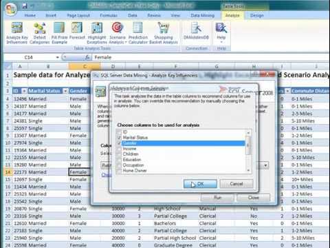 SSAS: Analyze Key Influencers Video Tutorial (Data Mining Table ...
