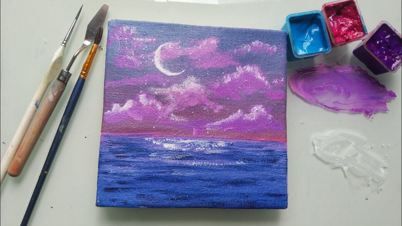 seascape painting tutorial 🖌️🎨#stepbysteppainting #drawing #art - YouTube