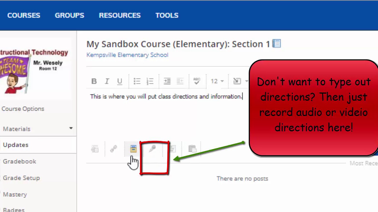 Schoology - posting updates to courses and groups - YouTube