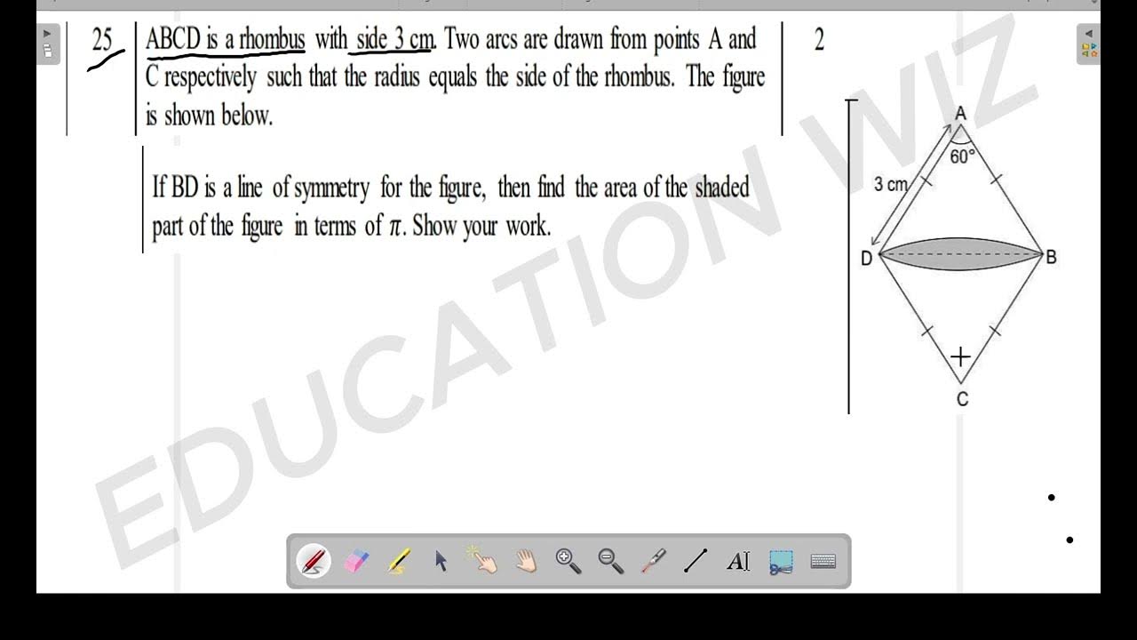 ABCD is a rhombus with side 3 cm. Two arcs are drawn from points A and ...