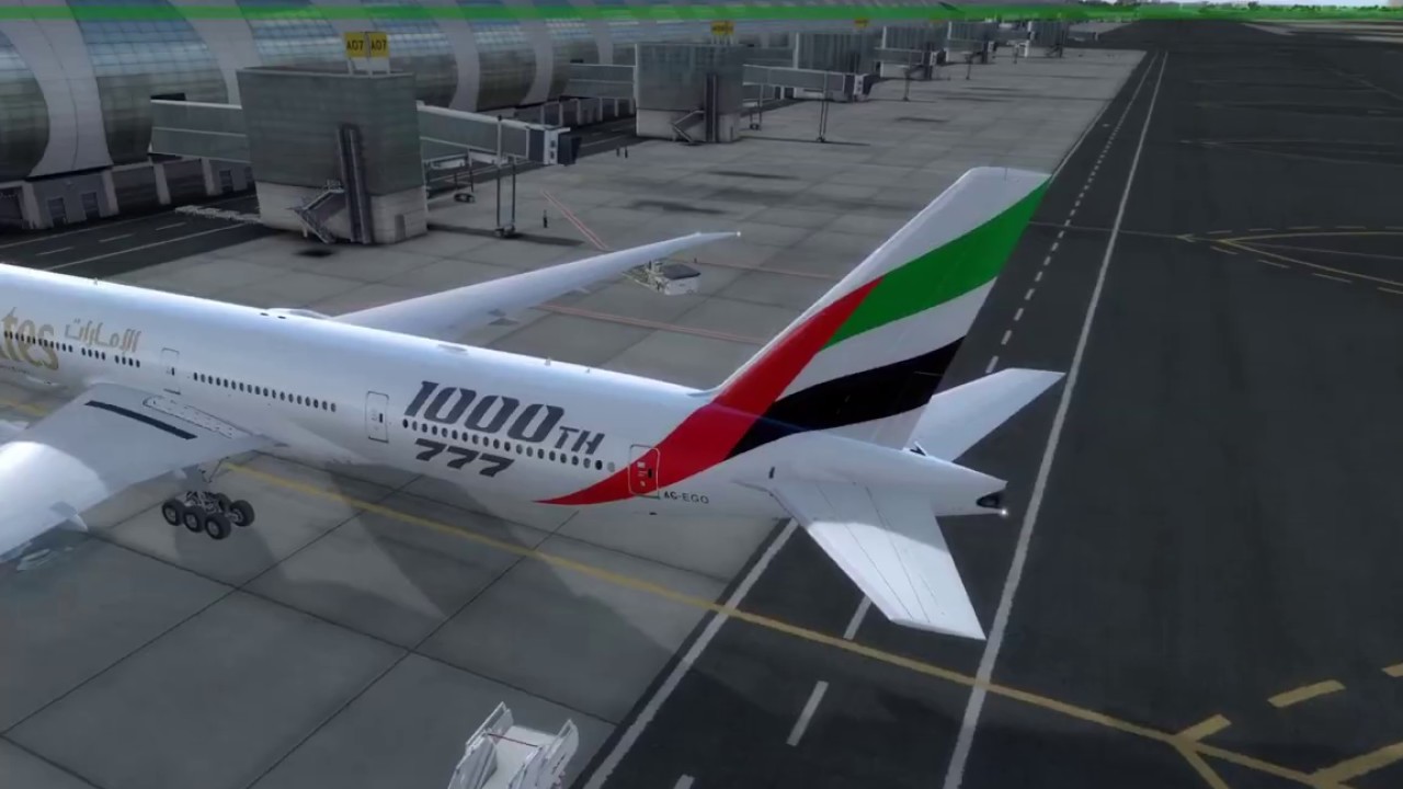 PMDG 777-300 Emirates Virtual landing at Dubai - YouTube