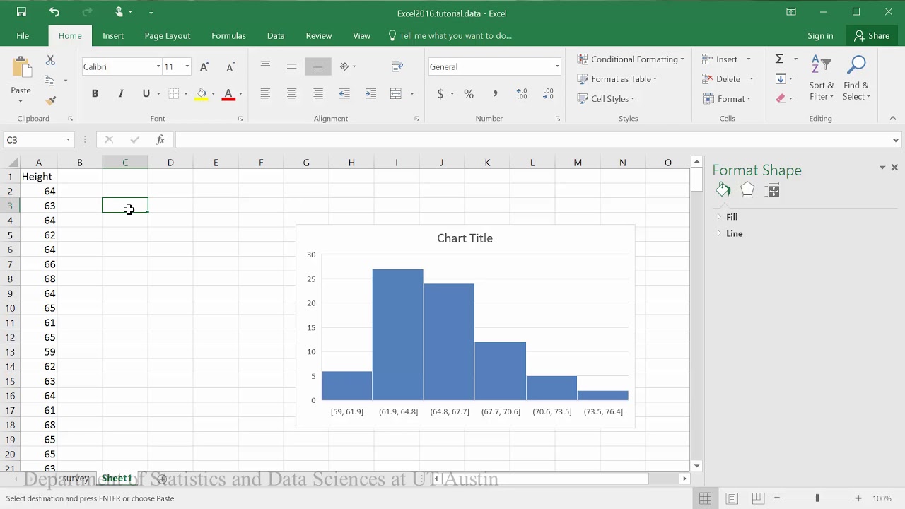 Histogram Chart Function In Excel 2016 YouTube Histogram Chart Function In Excel 2016 YouTube
