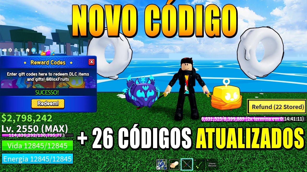 NOVOS CÓDIGOS + 26 CÓDIGOS DE 2X XP BELI E RESET NO BLOX FRUITS 2024 ...
