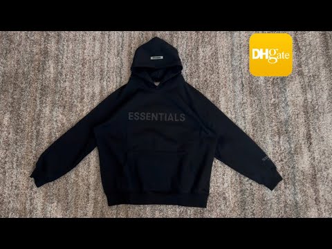 Black Essentials Hoodie Rep Review! | Detailed Look! | Dhgate.com - YouTube