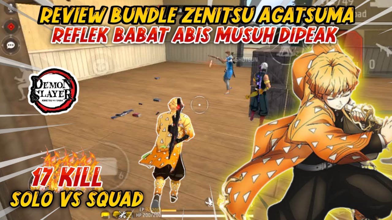 SOLO VS SQUAD REVIEW BUNDLE ZENITSU AGATSUMA, REFLEK BABAT ABIS MUSUH ...