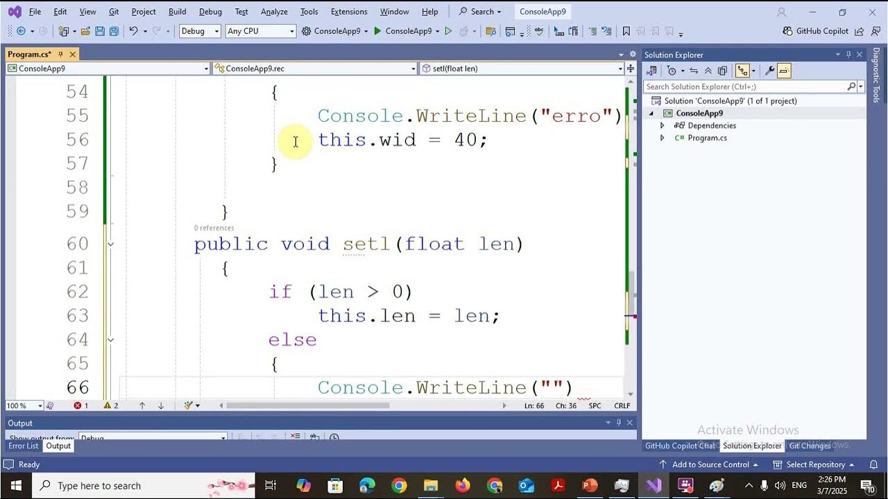 object oriented C# lecture 3: rectangle example part 2 - YouTube