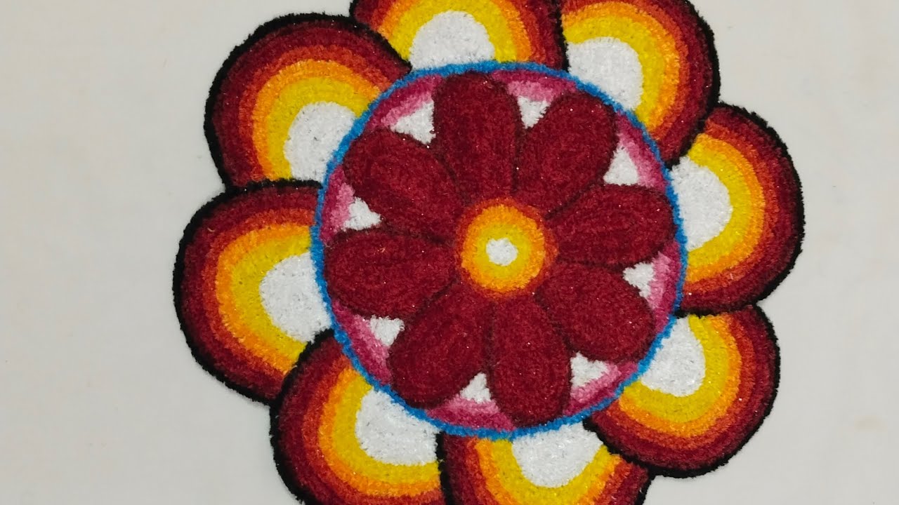 #how to make woolen rangoli mat at home #fur rangoli mat#woolenmat# ...