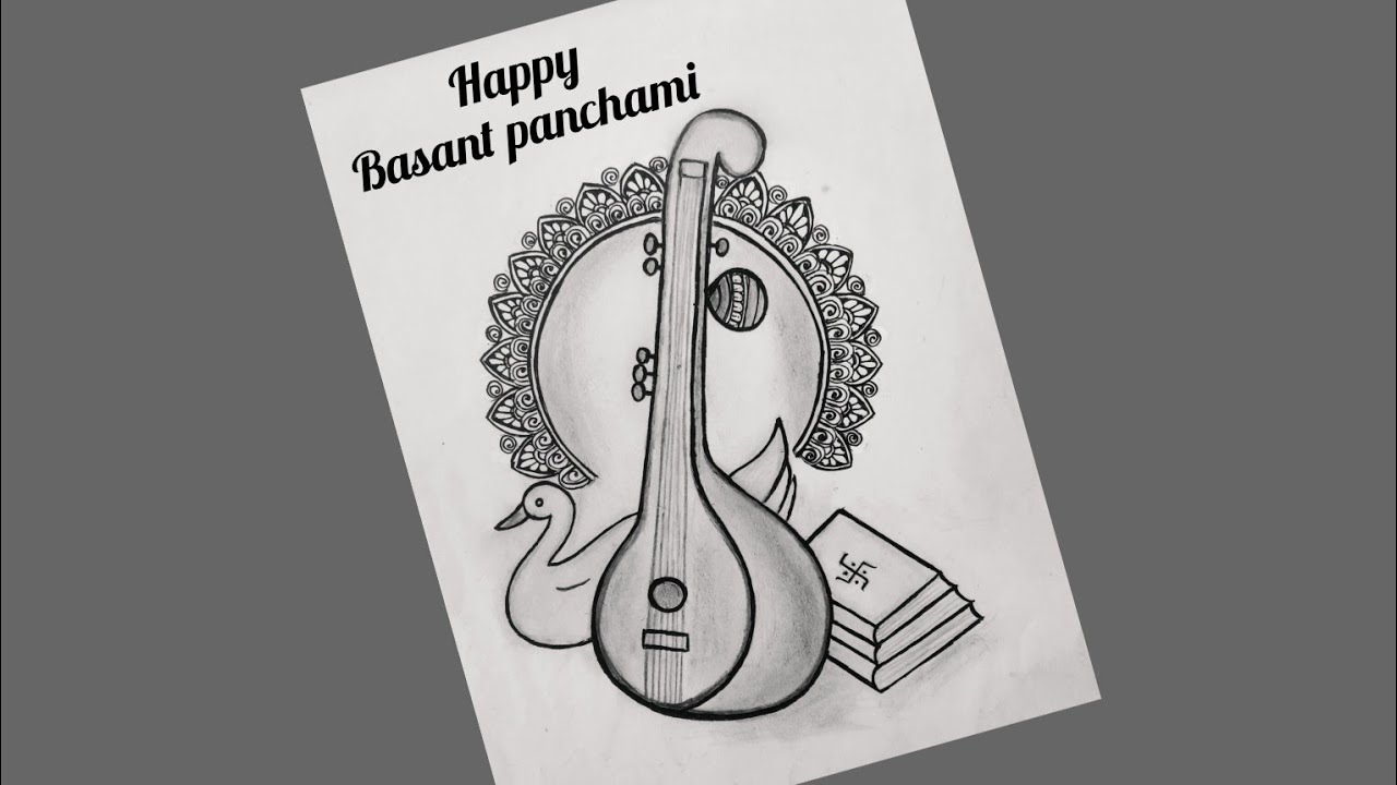 Basant Panchami Mandala Art/Basant panchami drawing/Saraswati puja ...