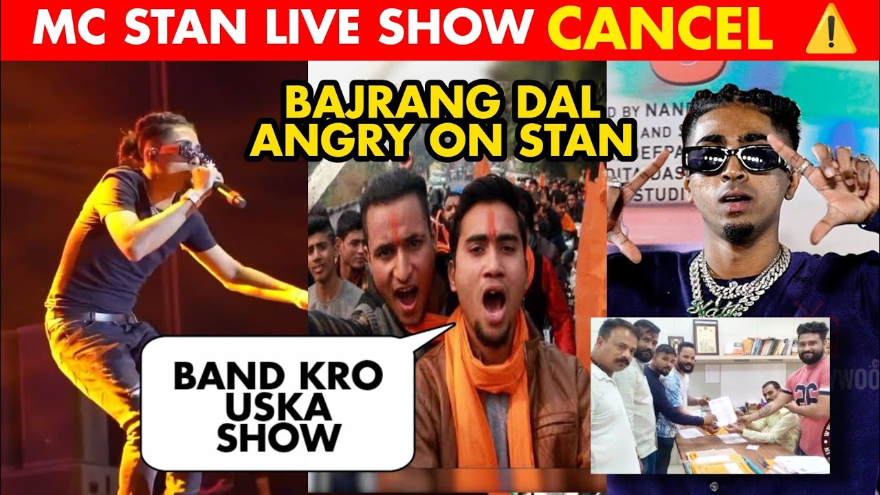 Mc Stan Live Show Cancel 😡, Bajrang dal Camplain Against Mc Stan ...