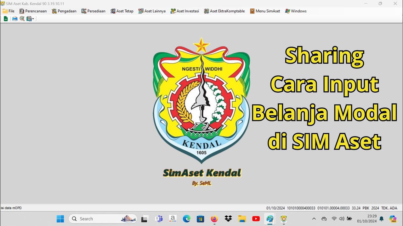Cara mudah input Belanja Modal di SIM Aset update terbaru - YouTube