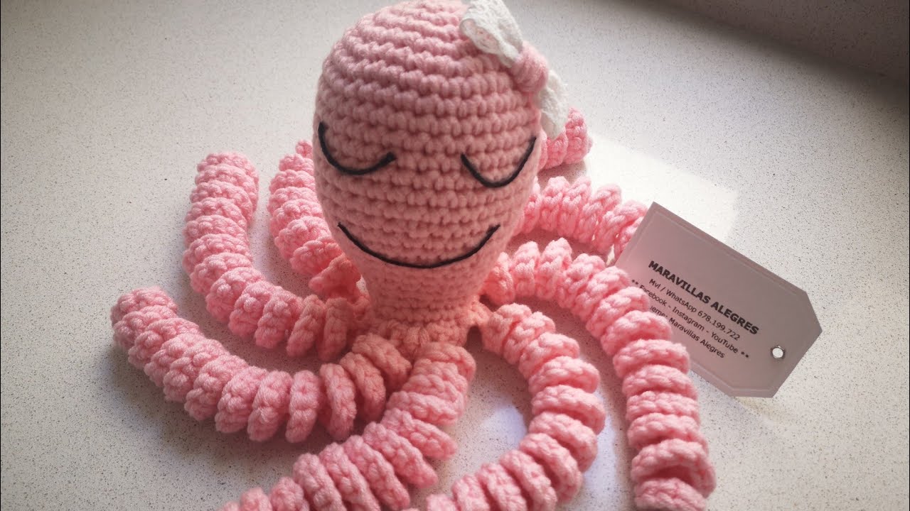 Pulpo pulpito crochet Rosa - YouTube