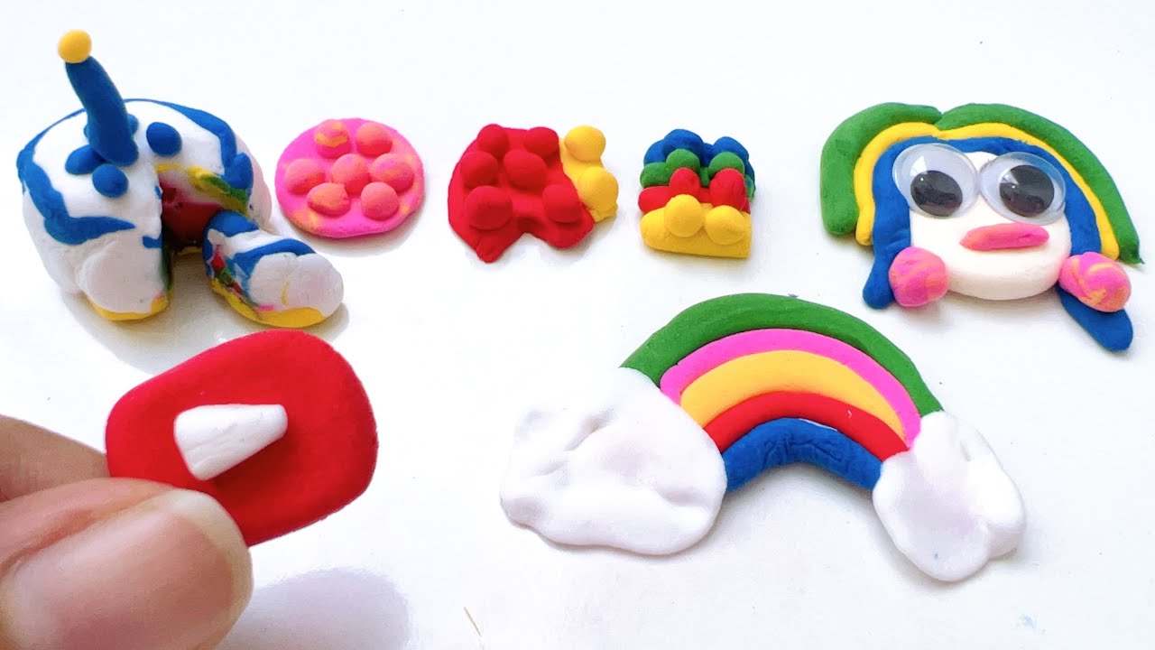 DIY| How to make rainbow pop it clay set - YouTube