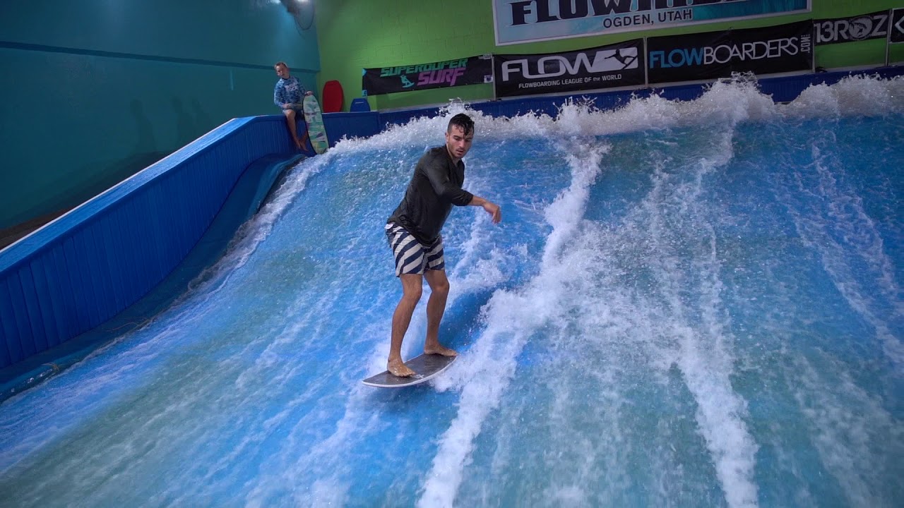 Boomer on the FlowRider FLOW Tour at Salomon Center Ogden Utah - YouTube
