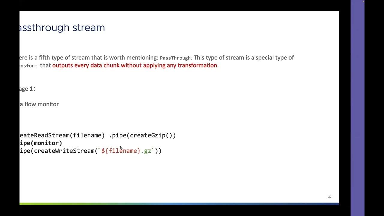node.js - streams - passthrough - 1 - YouTube